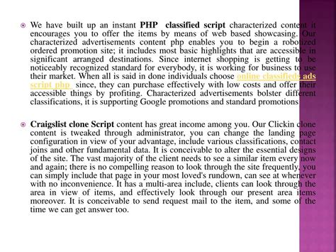 Ppt Php Classified Script Classified Ads Script Php Craiglist Clone Script Powerpoint