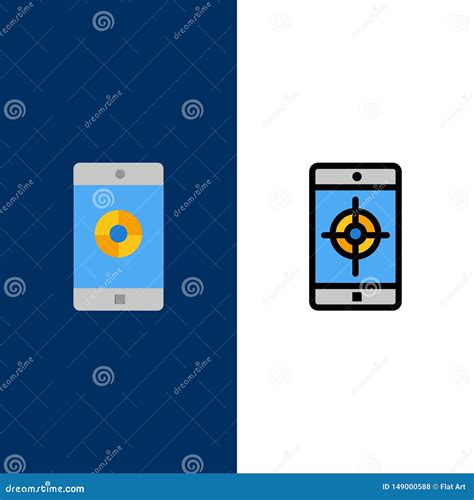Application Mobile Mobile Application Target Icons Flat And Line