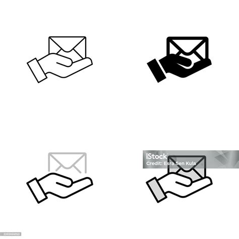 편집 가능한 획으로 4가지 스타일의 Universal Icon Design을 우편으로 보냅니다 선 솔리드 플랫 라인 및 듀오톤 라인 웹 페이지 모바일 앱 Ui Ux 및