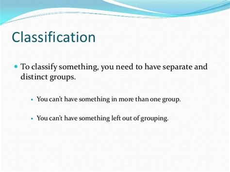 Definition Process Classification