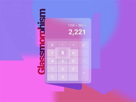 Glassmorphism Calculator Ui Figma