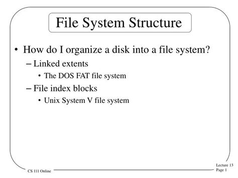 PPT File System Structure PowerPoint Presentation Free Download ID