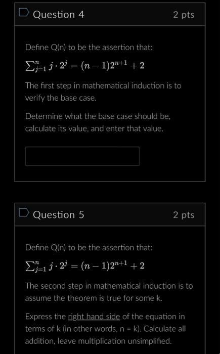 Solved Define Pn To Be The Assertion That