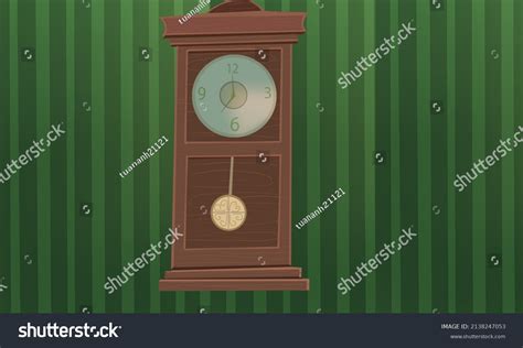 Pendulum Clock Hanging On Wall Art Stock Illustration Shutterstock