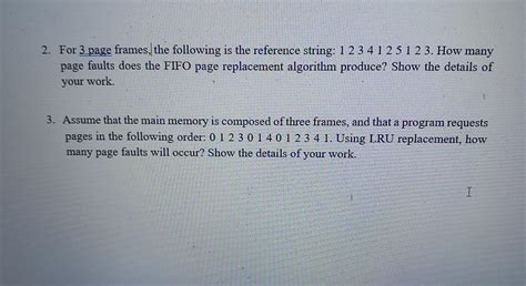 solved 2 for 3 page frames the following is the reference