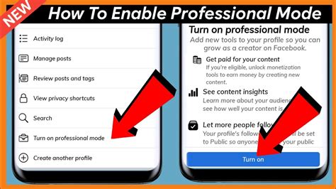 fix professional mode option not showing on facebook how to turn on
