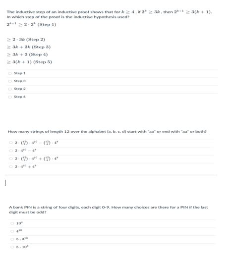Solved The Inductive Step Of An Inductive Proof Shows That