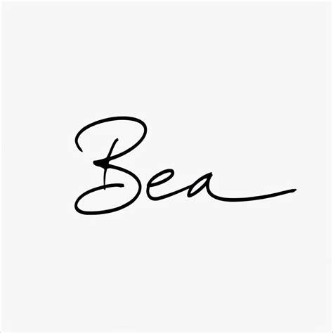 Elegant Cursive Bea Monogram Design On White Background Monogram