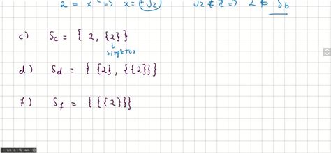 solved for each of the following sets determine whether 2 is an
