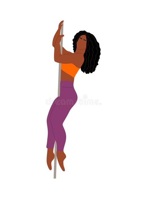 Black Woman Pole Dancer In Colorful Sportswear Stock Vector Illustration Of Acrobatic Vector