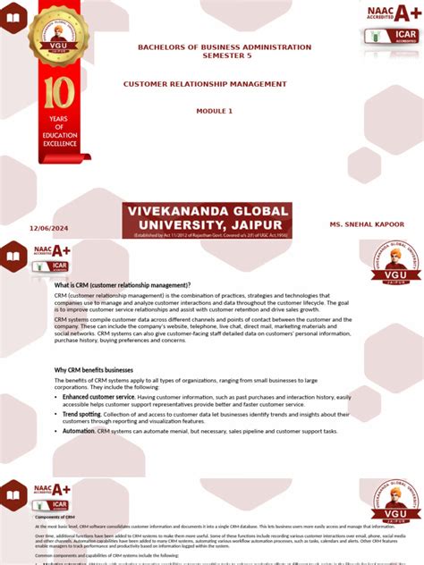Module 1 Crm Pdf Customer Relationship Management Cloud Computing