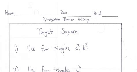 Geometry Common Core Style Lesson The Pythagorean Theorem Day