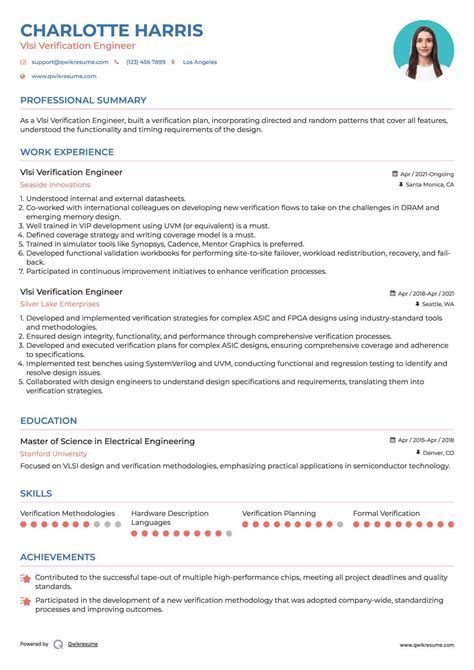 10 Vlsi Verification Engineer Resume Samples And Templates For 2025