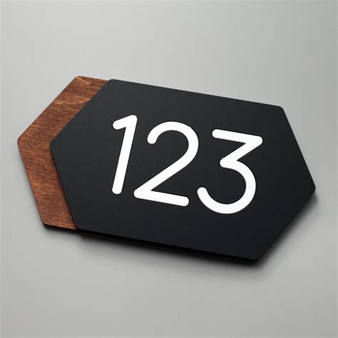Modern Apartment Door Number Sign Wood And Acrylic House Number
