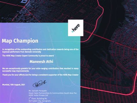 Maneesh Athi On Linkedin Mapchampion Internship Heremaps