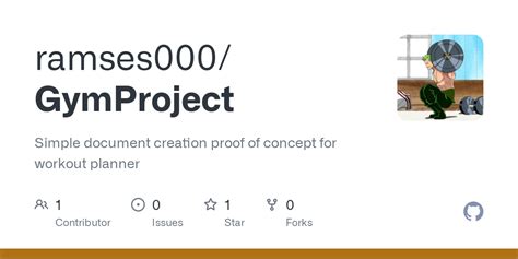GitHub Ramses GymProject Simple Document Creation Proof Of Concept For Workout Planner