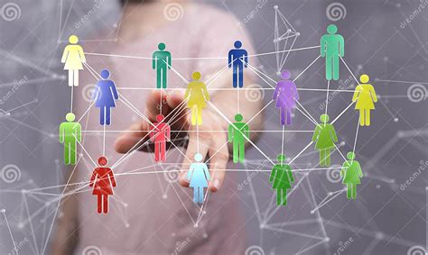 3d Rendering Of A Telecommunication Concept With Abstract Network Structure Connecting People