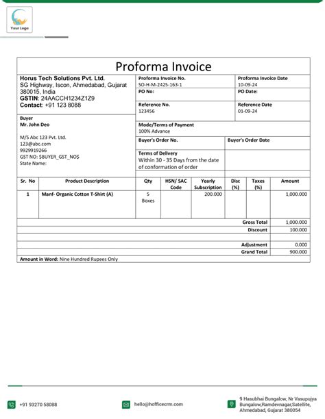 Proforma Invoice Template Library Ready To Use Formats