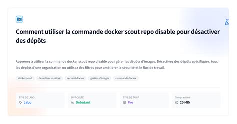 Comment Utiliser La Commande Docker Scout Repo Disable Pour Désactiver
