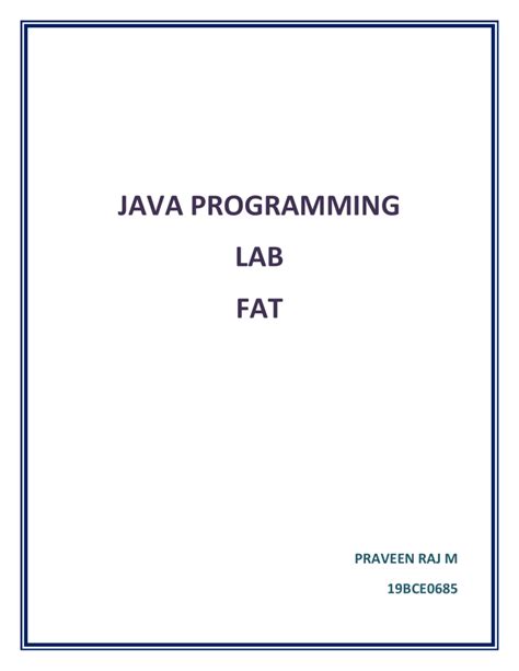 Java Programming Lab Assignment