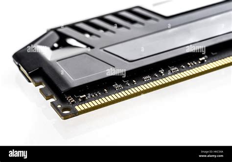 Modern Professional RAM Memory Module With Black Radiator Heat Sink Isolated On White Background