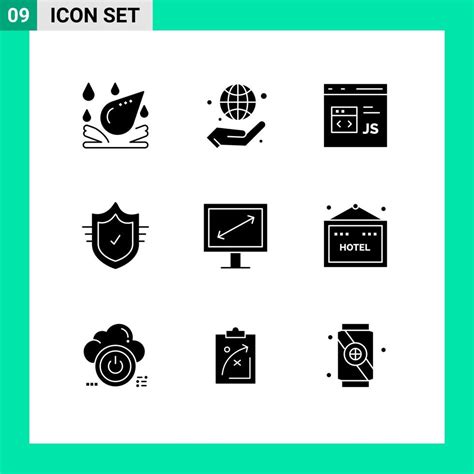 Group Of Modern Solid Glyphs Set For Display Tick Coding Secure Check Editable Vector Design