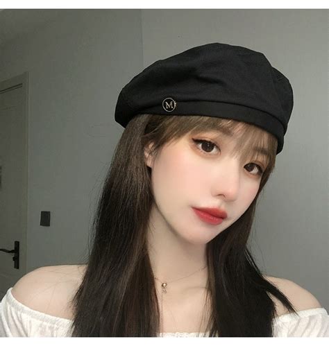 팔각모자 빵모자 여자봄여름모자 코튼 여성 베레모 겨울 빈티지 프랑스 격자 무늬 탑 밀리터리 티몬