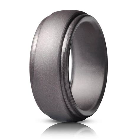 Polished Step Edge Silicone Ring Gthic