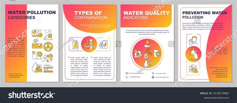 Water Pollution Classification Red Gradient Brochure Stock Vector Royalty Free 2138770881