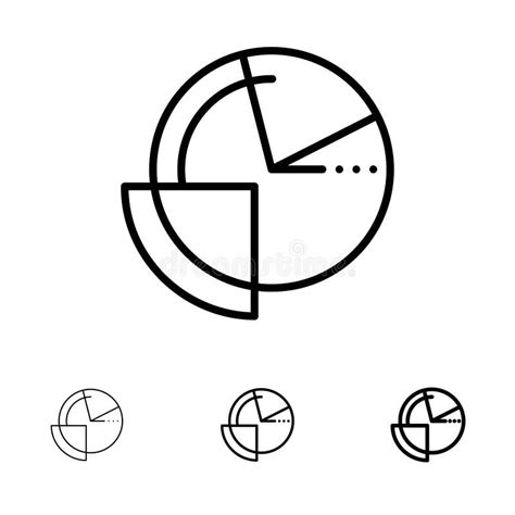 Analysis Chart Data Diagram Monitoring Bold And Thin Black Line Icon Set Stock Vector