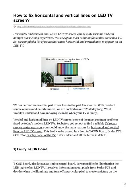 PPT How To Fix Horizontal And Vertical Lines On LED TV Screen PowerPoint Presentation ID