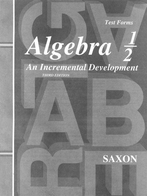Saxon Math Algebra 1 2 Answer Keys And Tests 3rd Edition R O C K Solid Home School Books