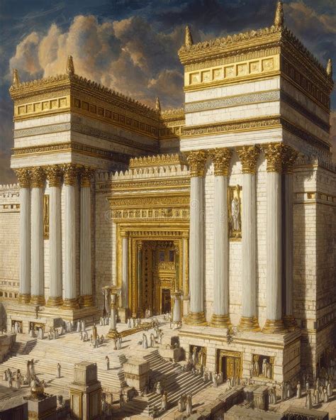 King Solomon S Temple In Jerusalem Generative Ai Stock Illustration