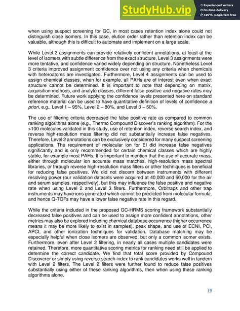 An Actionable Annotation Scoring Framework For Gas Chromatography High Resolution Mass