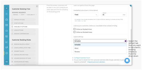 Setting The Default Tab That Will Appear First In The Clients Booking Interface Appointy