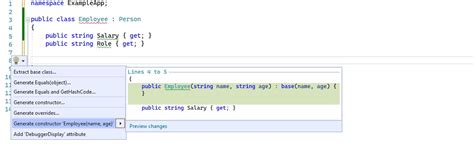 Incomplete Automatic Constructor Generation For Derived Class Issue Dotnet Roslyn