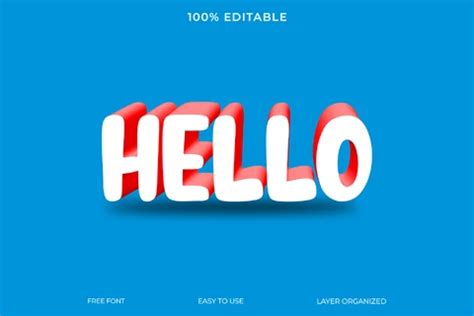 Hello Text Effect Free Vector File Hello Text Effect Free Vector File