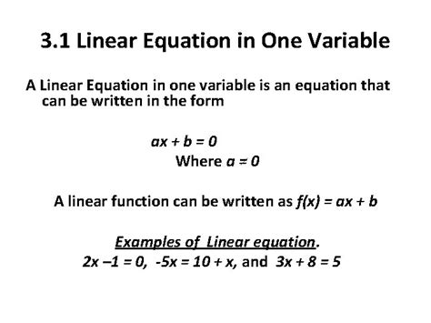 One Variable Linear Equations Examples Tessshebaylo
