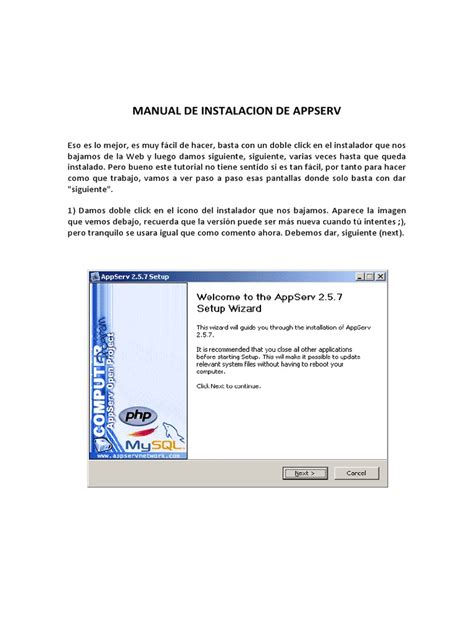 manual de instalacion de appserv pdf descargar gratis pdf php