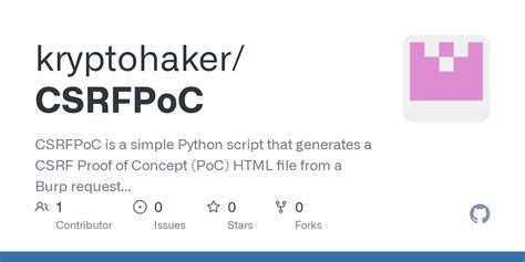 Github Kryptohakercsrfpoc Csrfpoc Is A Simple Python Script That