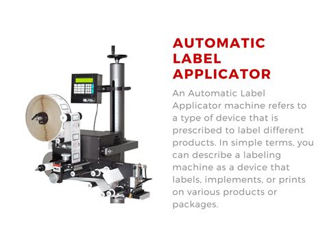 Types Of Label Applicator Machine Ppt Free Download