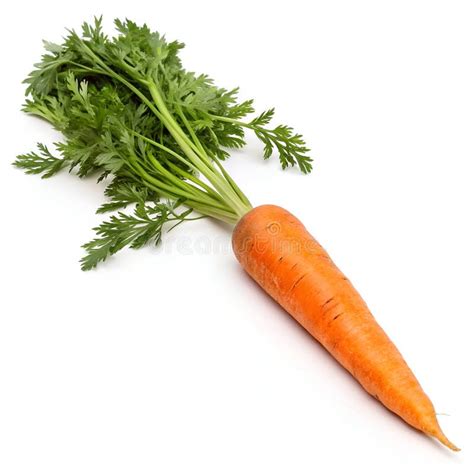 Carrot With Green Leaves Isolated On White Background Stock