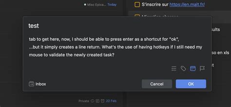 Missing Hotkey To Validate Or Ok A Task Rticktick