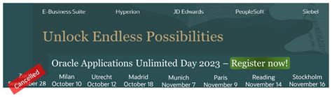 Update Oracle Applications Unlimited Days Europe 2023 The Siebel Hub