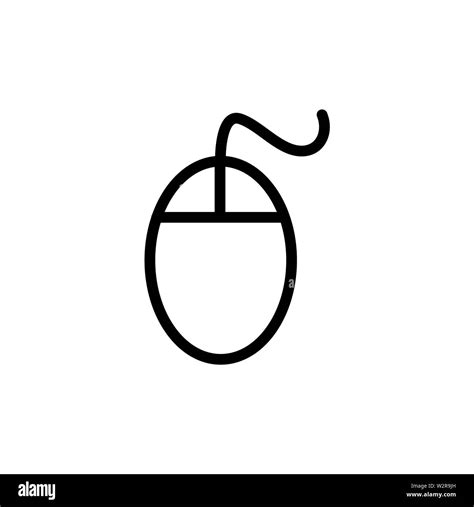 Mouse Line Icon In Flat Style Vector For App Ui Websites Black Icon Vector Illustration Stock