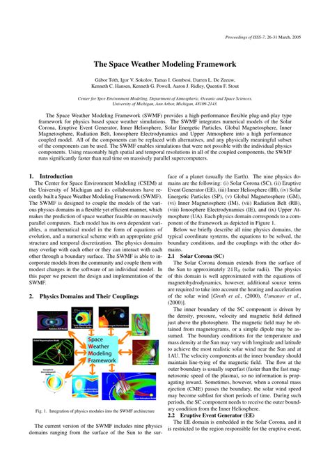 Pdf The Space Weather Modeling Framework