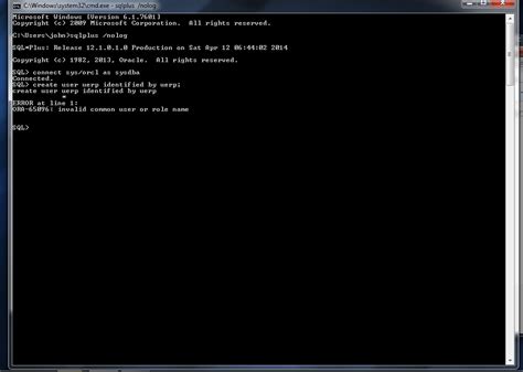 invalid common user or role name
