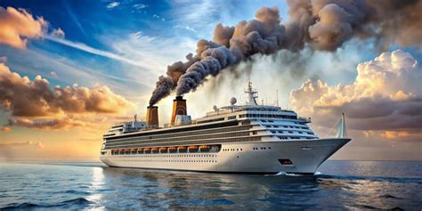 Luxury Cruise Ship Polluting The Air With Its Large Chimneys Cruise Ship Pollution Concept Ai