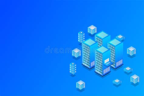 Data Center Cloud Database Concept Of Big Data Processing Center Hosting Server Or Data