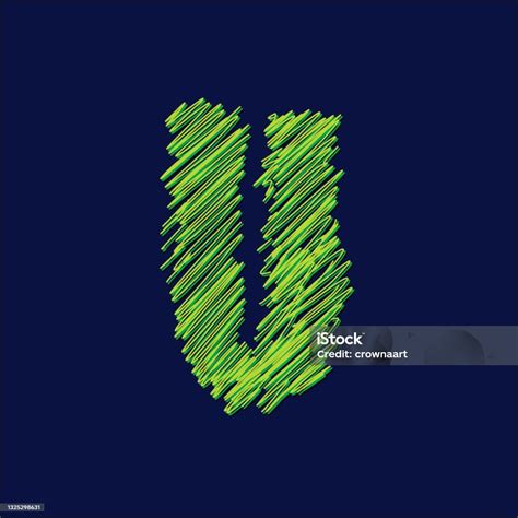 타이포그래피 글꼴 스타일 벡터 문자 녹색 스티치 글꼴 의 세트 A에서 Z로 0명에 대한 스톡 벡터 아트 및 기타 이미지 0명 공예 공예 제품 Istock